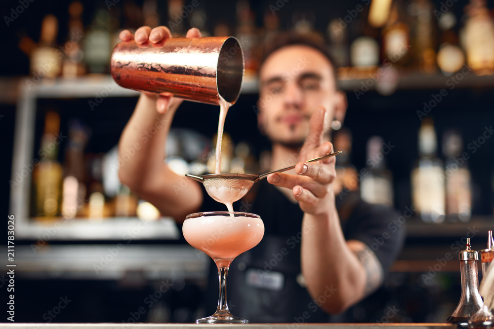 Bartender Making Drinks