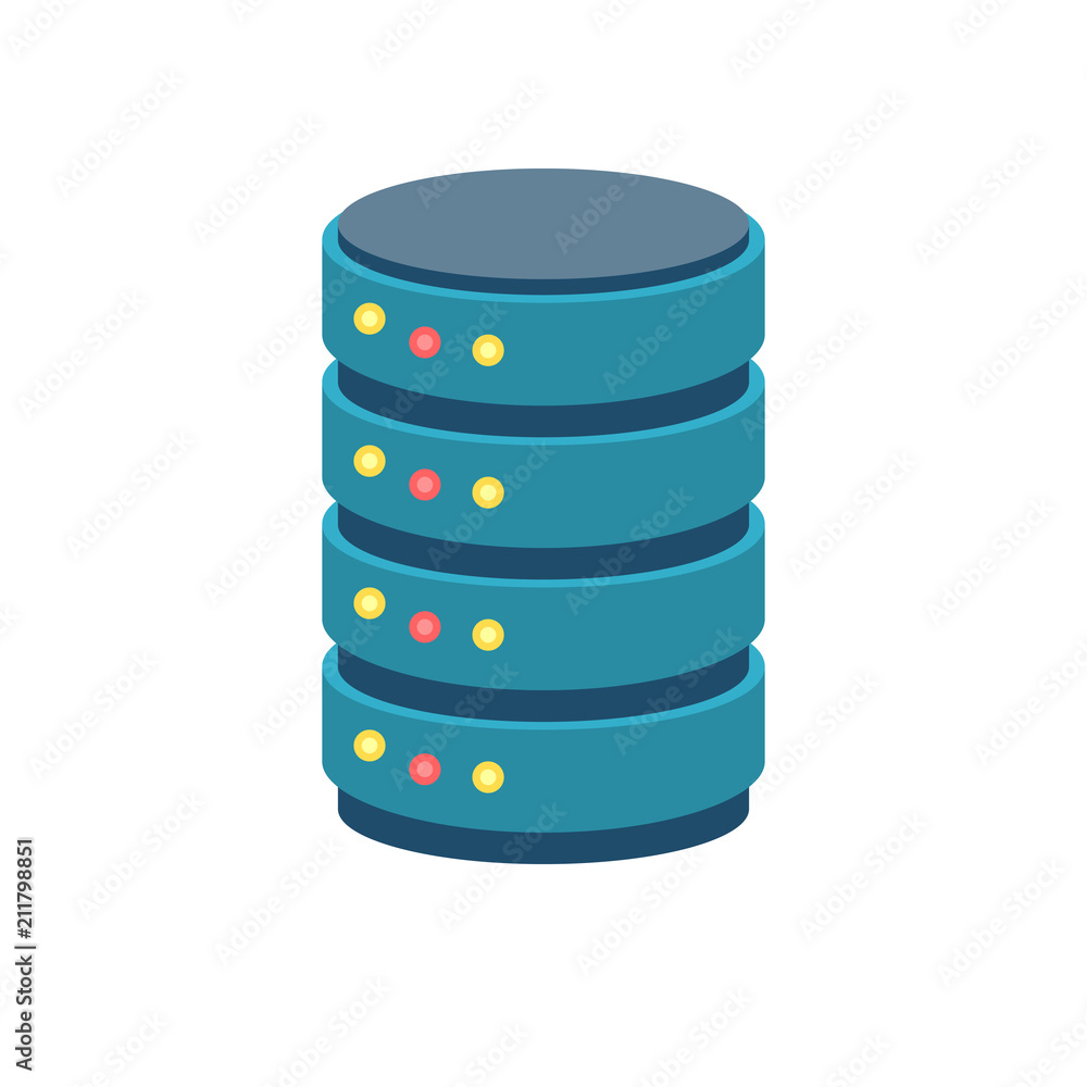 Server Flat Vector Icon. Isolated on White Background. Trendy Flat ...