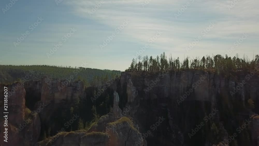 Wideo Stock: Lena Pillars. Natural rock formation along the banks of ...