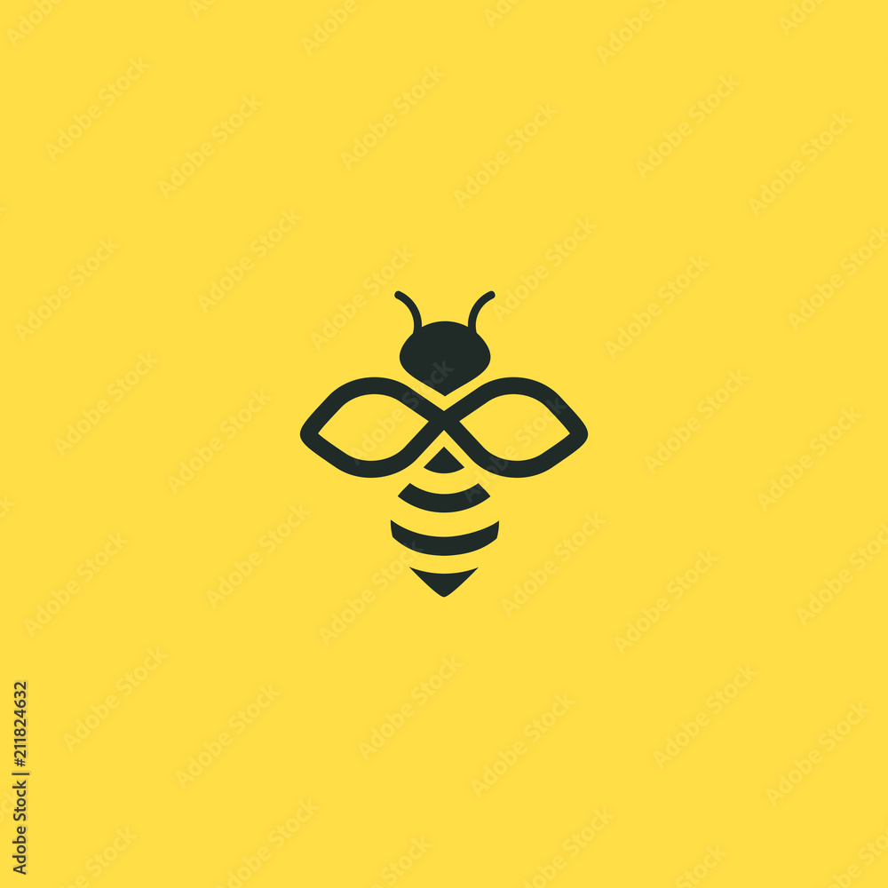 Bee logo vector outline minimalist graphic vector Stock Vector | Adobe ...