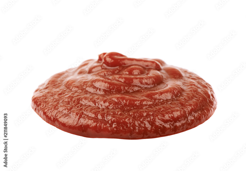Little puddle of ketchup sauce isolated Stock Photo | Adobe Stock