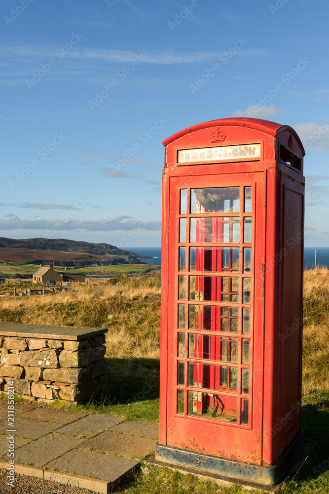 Old Telephone Box, Scottish Highlands, Scotland Stock Photo | Adobe Stock