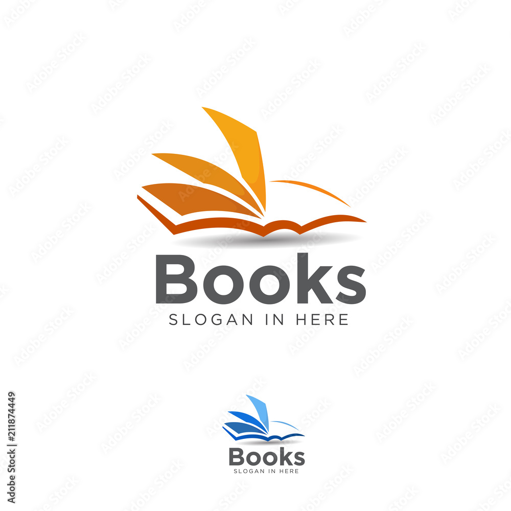 Colors book open art logo Stock Vector | Adobe Stock