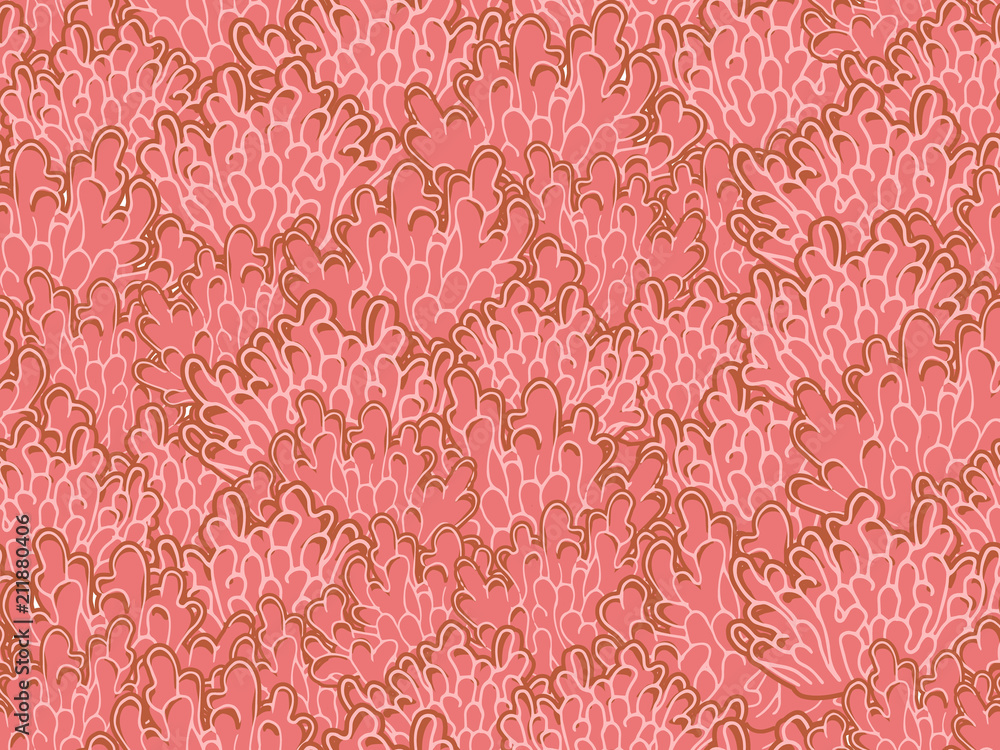 Seamless underwater vector pattern with repeated coral polyps or sea ...