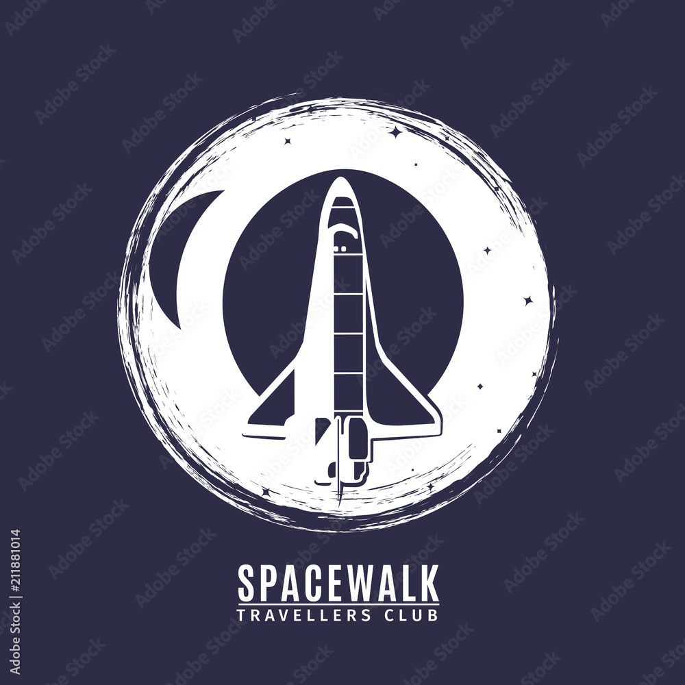 Space logo in retro style Stock Vector | Adobe Stock