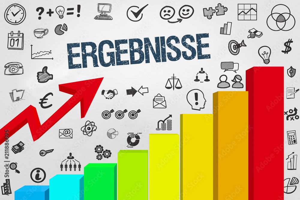 Ergebnisse / Diagramm mit Symbole Stock-Illustration | Adobe Stock