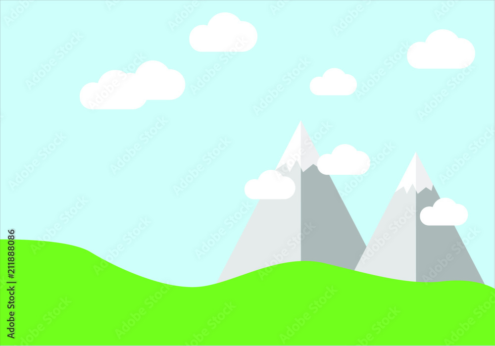 Simple Hills Land Drawings