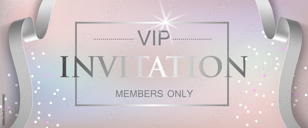 VIP invitation members only lettering. Party invitation design. Typed ...