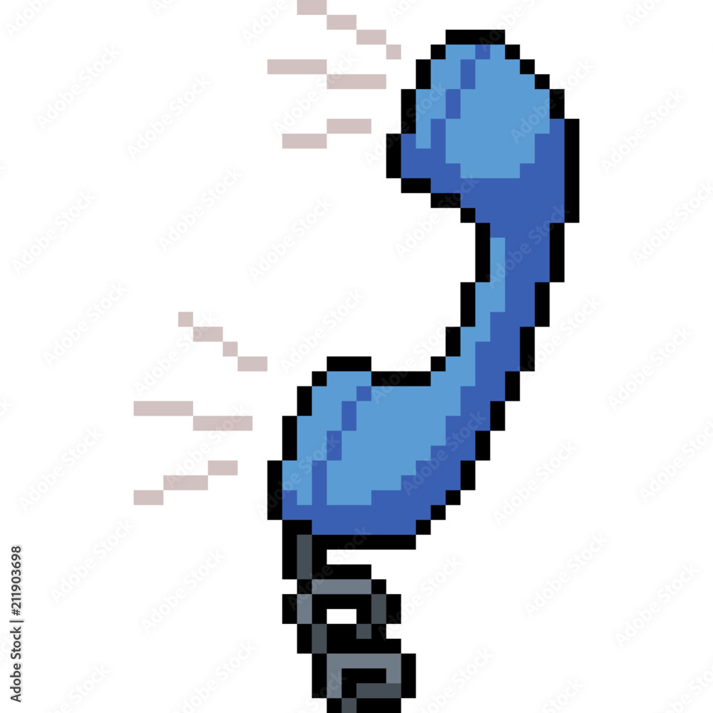 vector pixel art phone speak vector de Stock | Adobe Stock