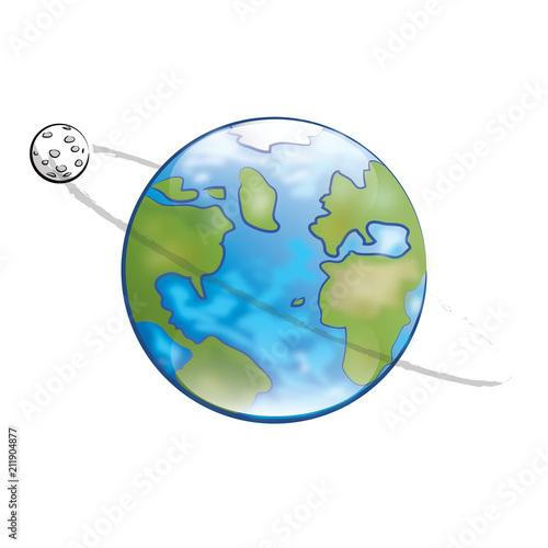 Moon Orbiting Earth Clip Art