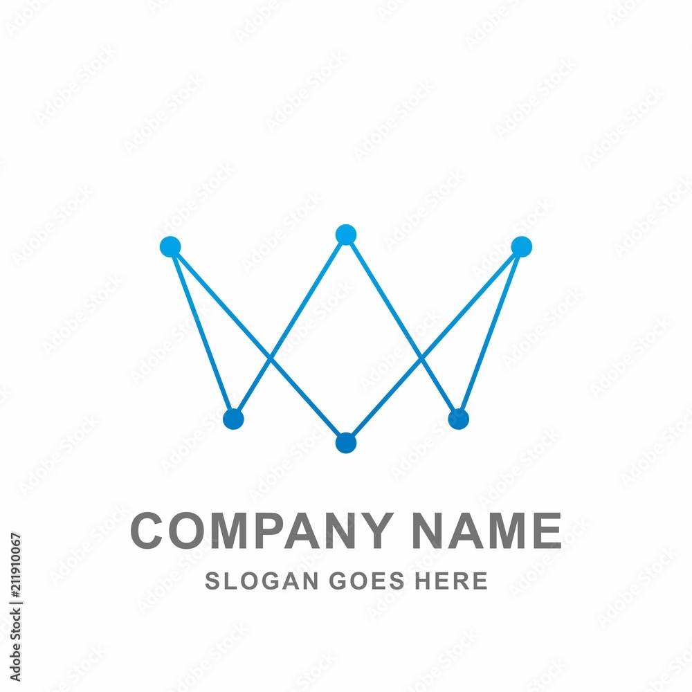 Crown Circle Dots Digital Link Connection Technology Computer Business ...