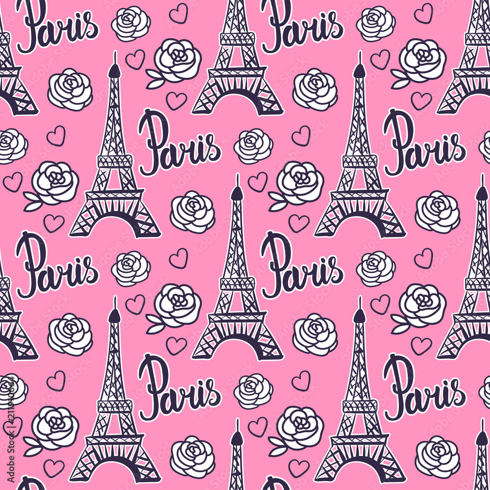 Pink Paris Wallpaper
