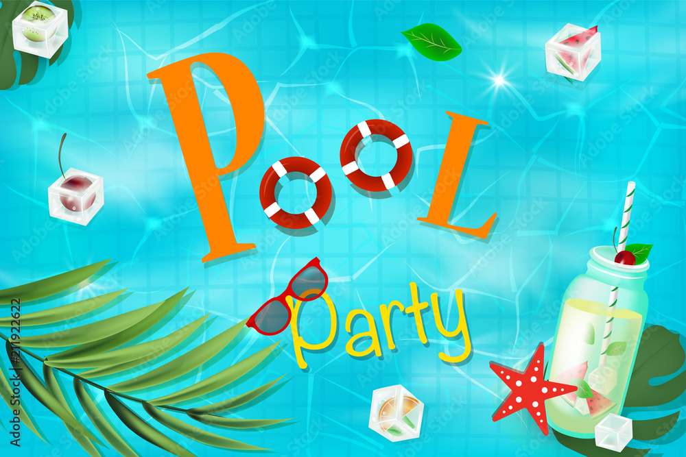 Swimming pool top view background. Texture of water surface. Overhead ...