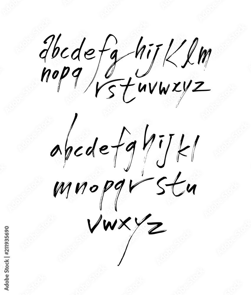 Handwritten calligraphy alphabet Stock Vector | Adobe Stock