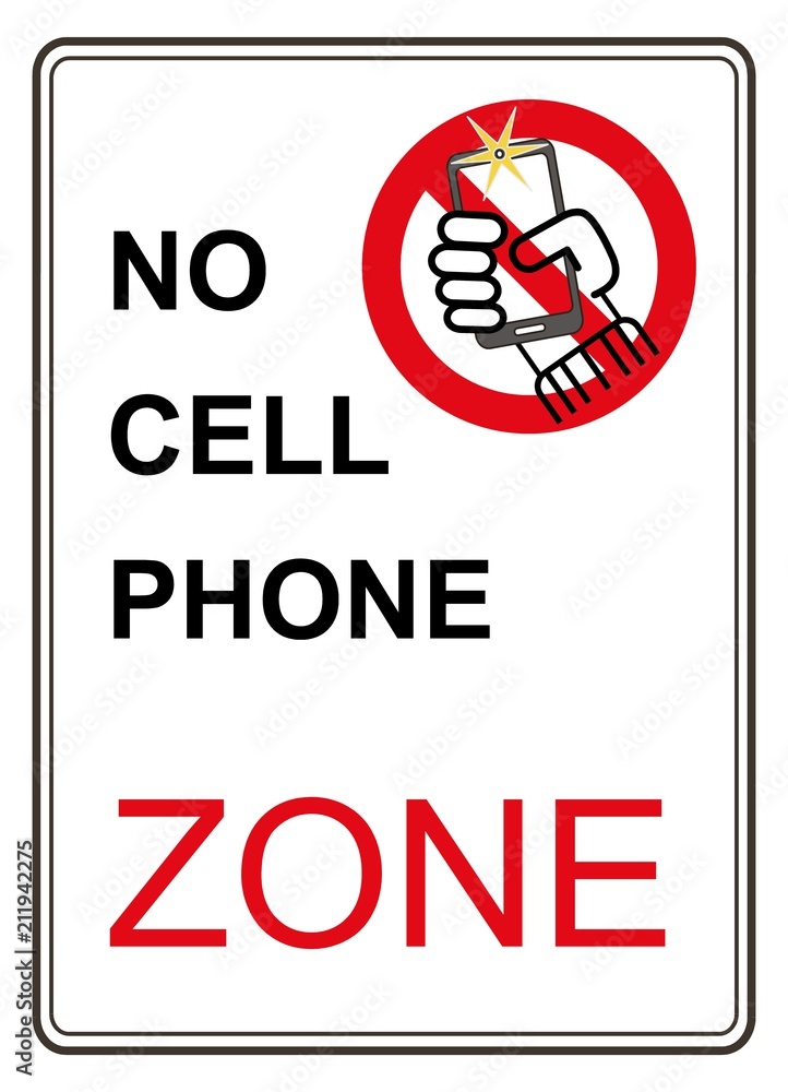 No Cell Phone Zone Stock Vector | Adobe Stock