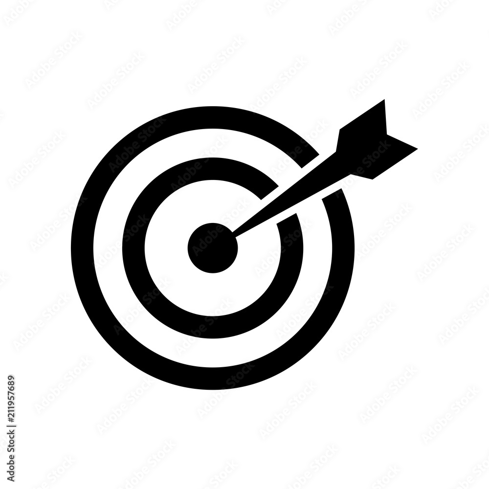 Target vector icon, goal symbol. Simple, flat design for web or mobile ...