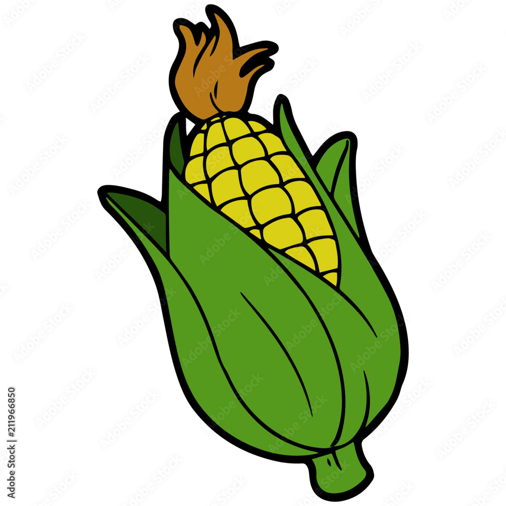 Corn cartoon illustration isolated on white background for children ...