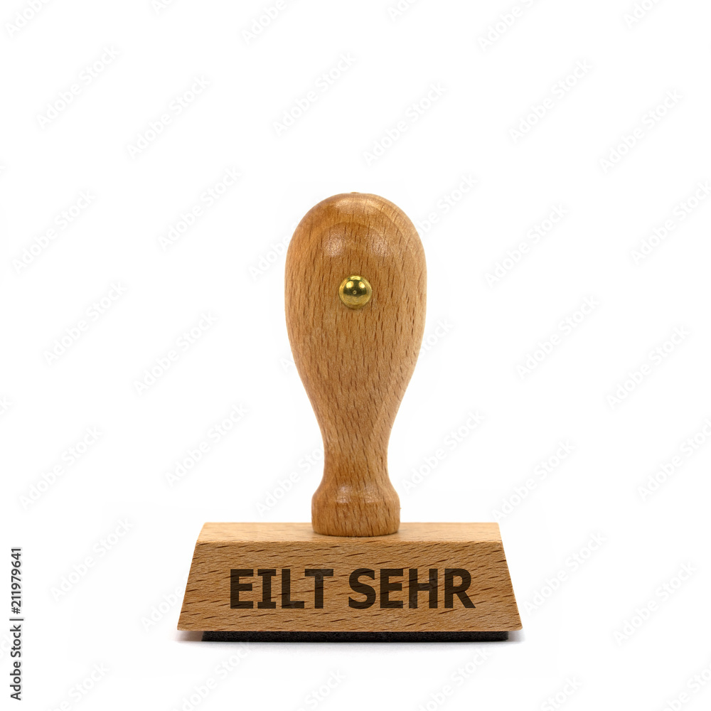 Holzstempel mit Aufdruck Eilt Sehr Stock-Foto | Adobe Stock