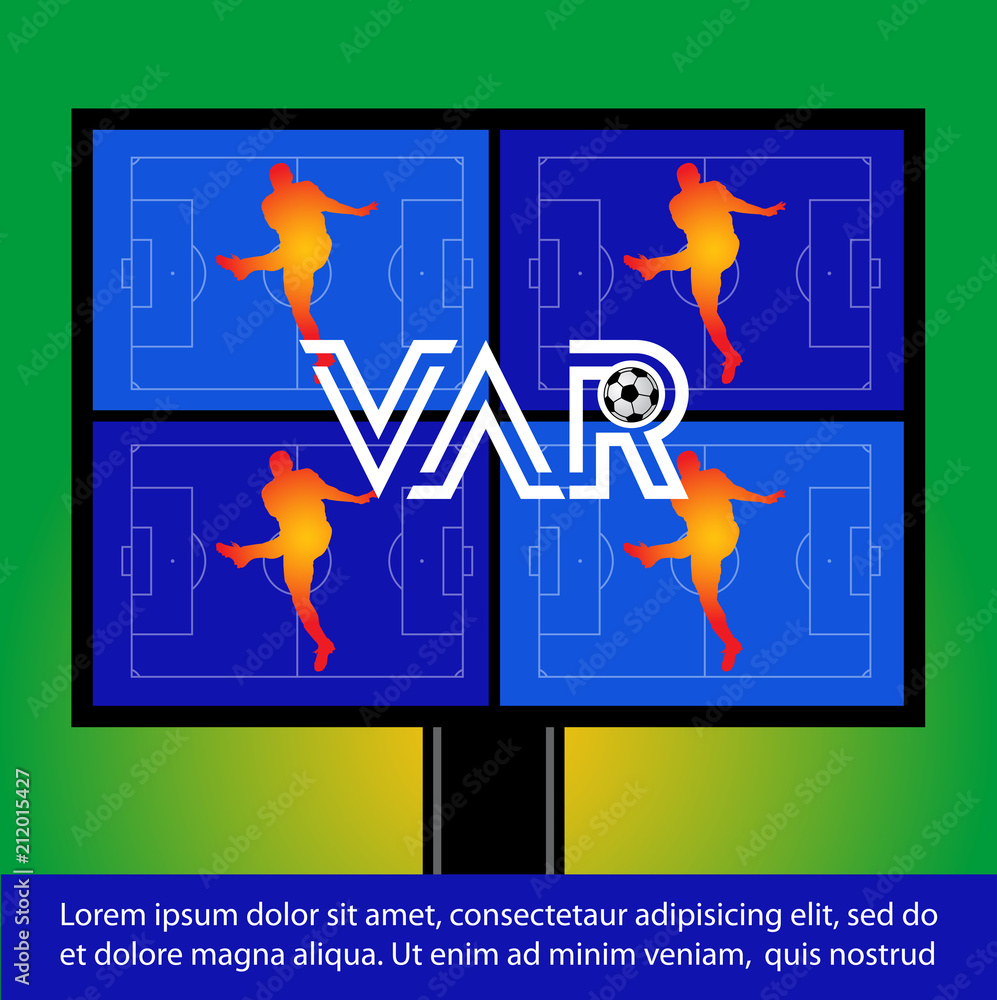 Video assistant Referee system (VAR), Concept vector illustration ...