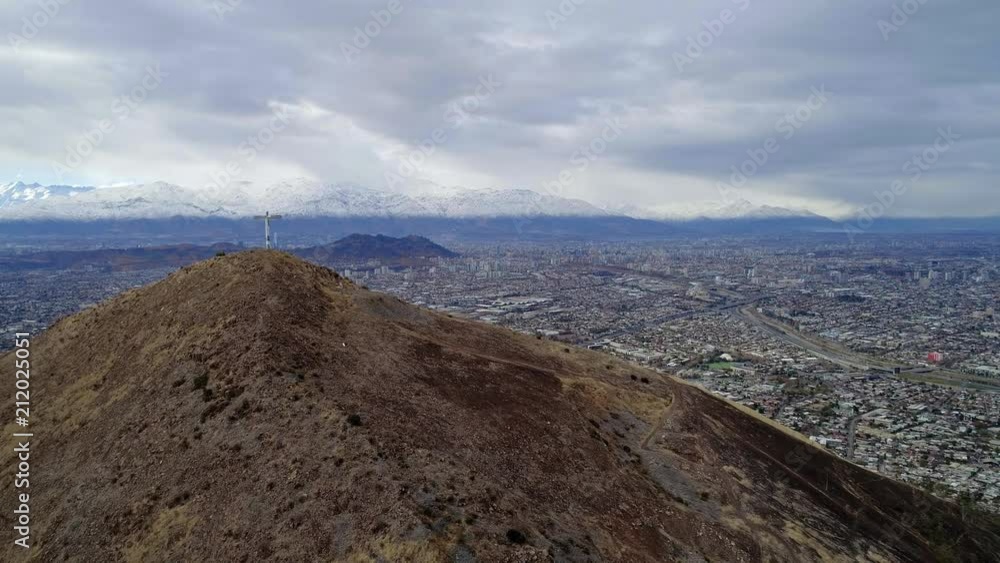 Vista aérea de Santiago de Chile desde cerro renca hacia el sur oriente ...