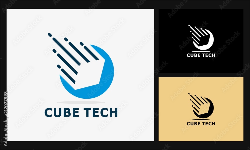 cube icon speed tech logo Stock Vector | Adobe Stock