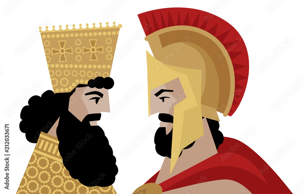 great persian monarch versus spartan king Stock Vector | Adobe Stock