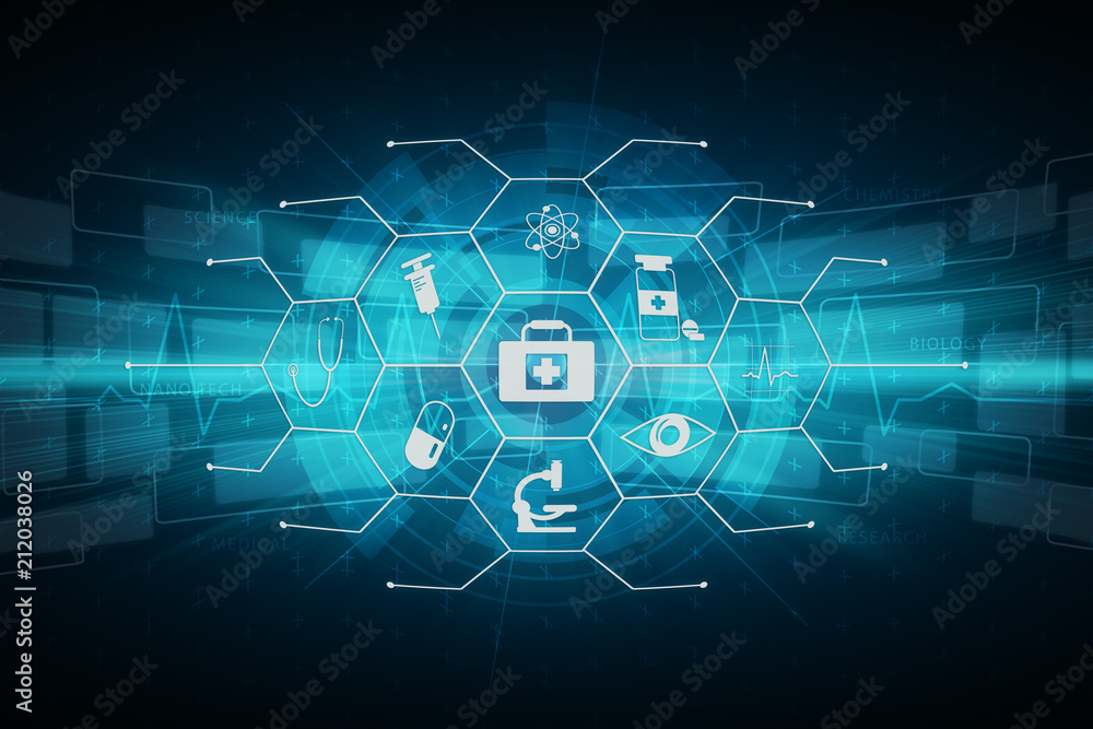 Modern mix media overlay Science Medical Healthcare graphic icon ...