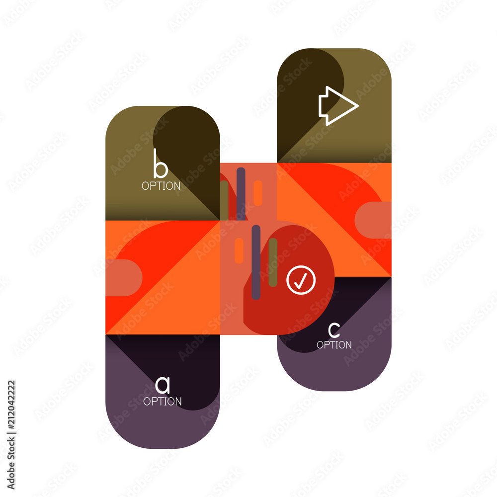 Infographics option and step by step in rounded squares, element of ...