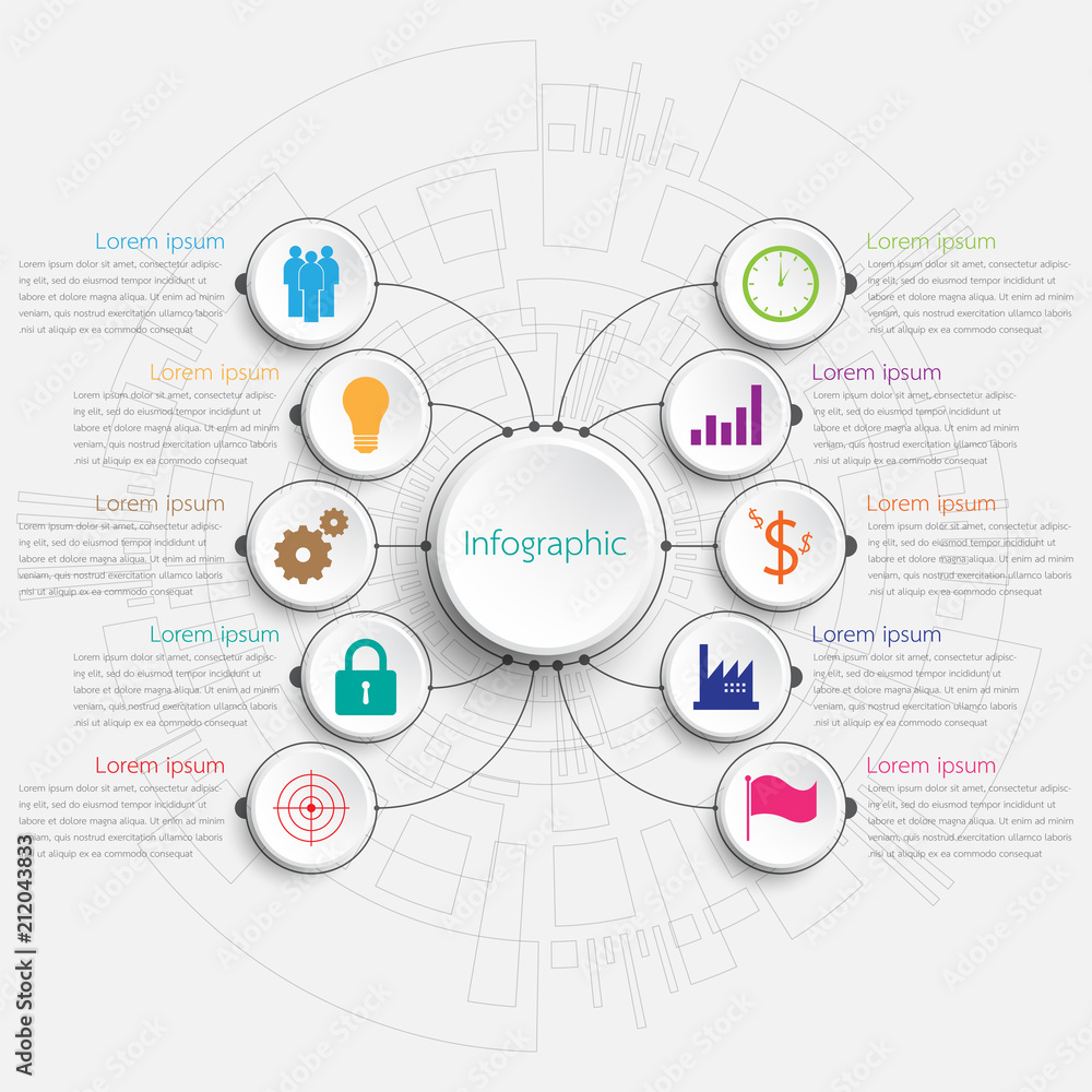 Vector infographic templates used for detailed reports. All 10 topics ...