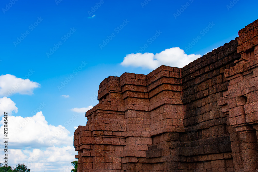 The Pyramid remains in Thailand made of laterite bricks at Kao klang ...