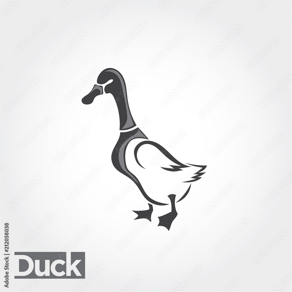 stand duck art, drawing duck art logo, food farm Stock Vector | Adobe Stock