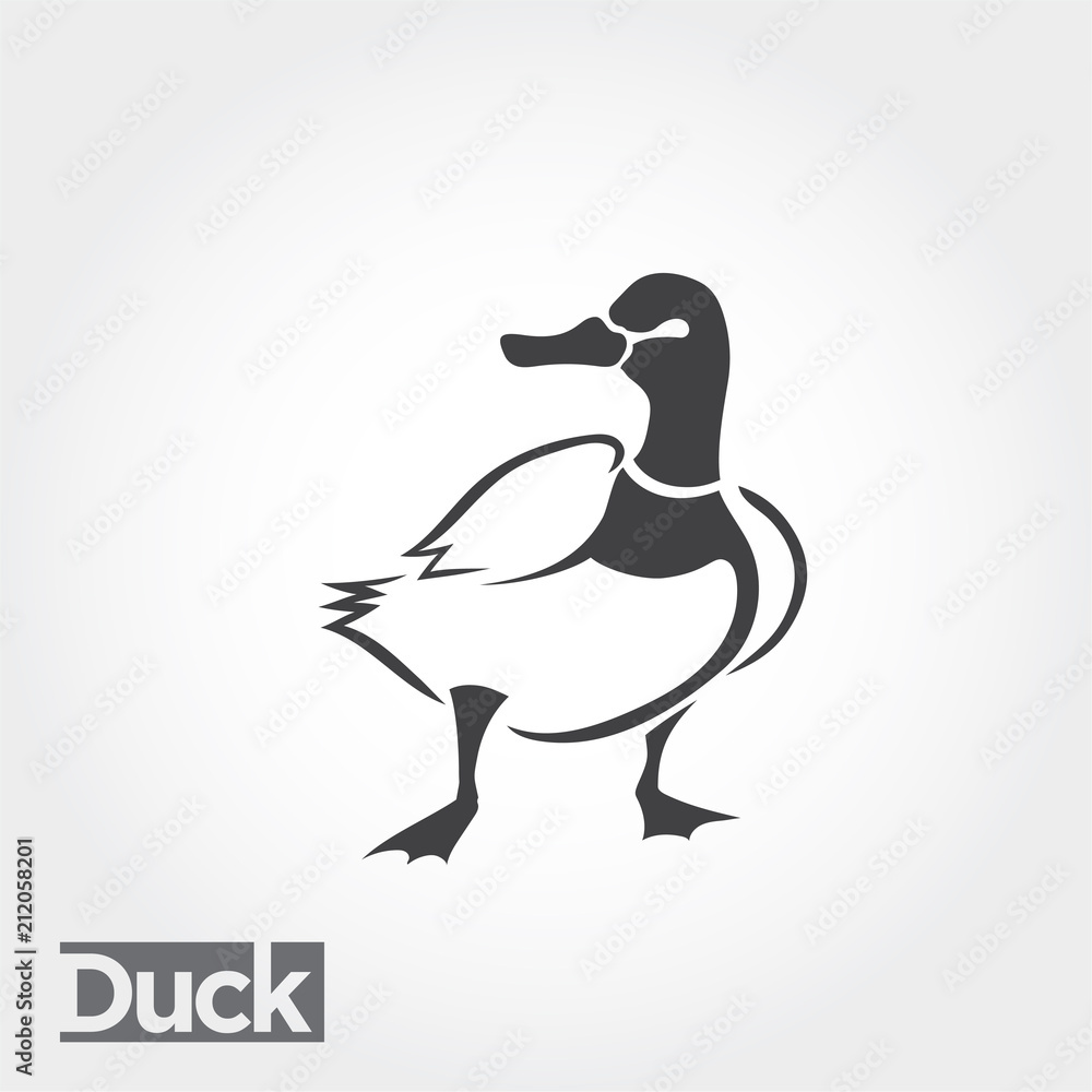stand duck art, drawing duck art logo, food farm Stock Vector | Adobe Stock