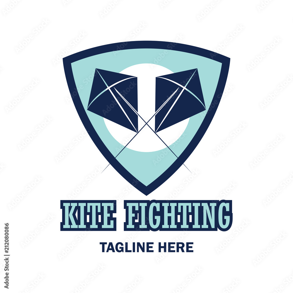 kite fighting logo with text space for your slogan / tag line, vector ...
