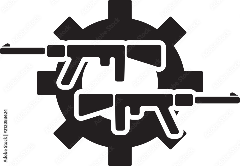 Weapon logo. Gun Icon. Rifle and Pistol symbol. Vector eps 08. Stock ...