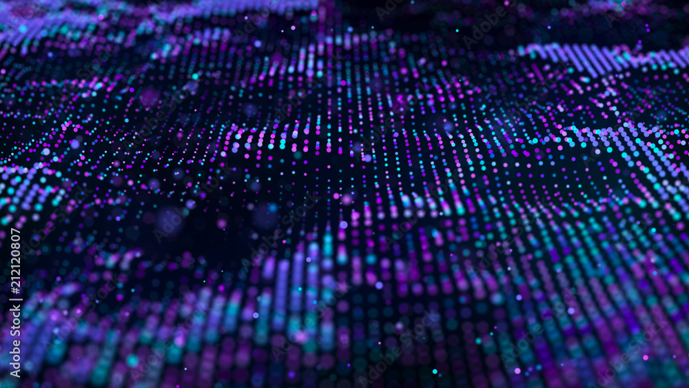Violet computer technology background. Big data visualization ...