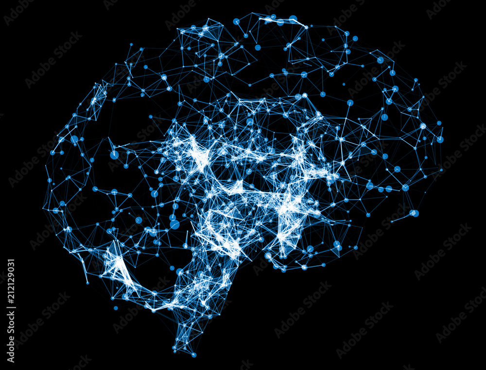 Brain illustration to dot line Stock Illustration | Adobe Stock