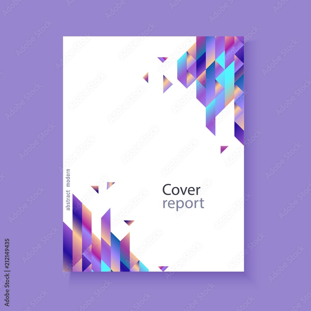 Modern report cover, trendy background template with vibrant blue ...
