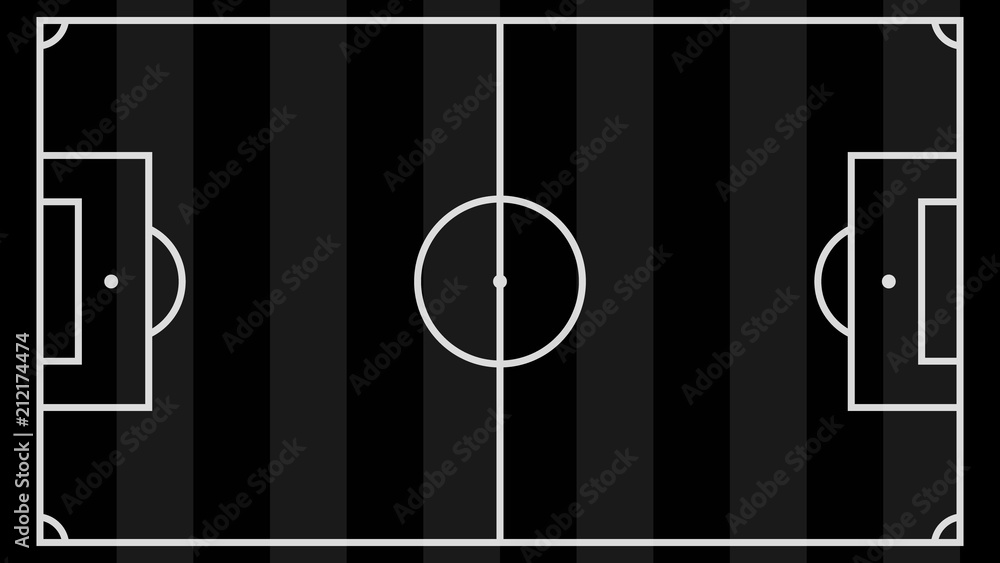 Top view of football field. Black sport background. Stock Illustration ...
