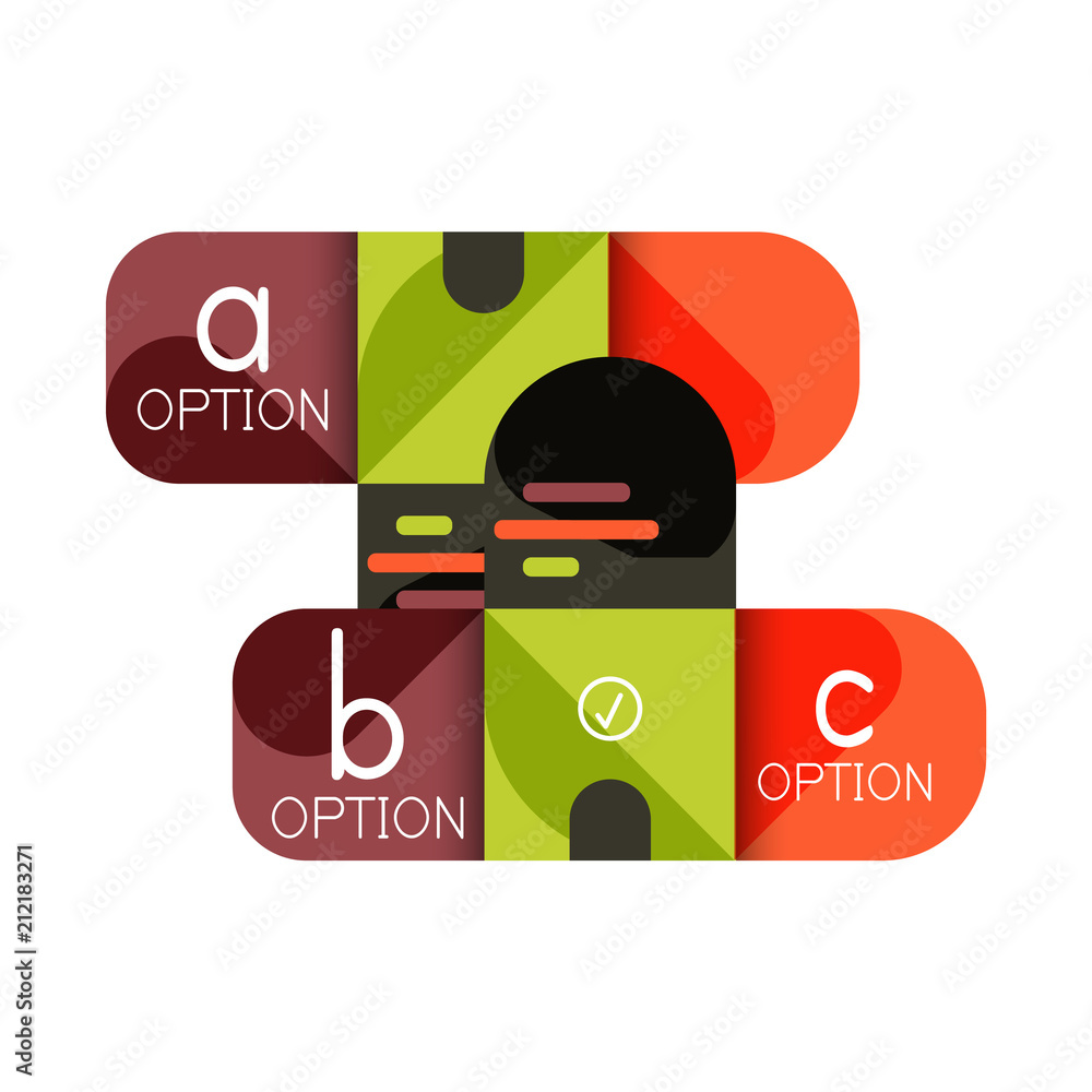 Infographics option and step by step in rounded squares, element of ...