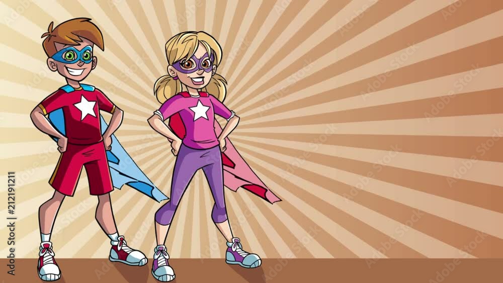 Little Super Kids Ray Light Background / Seamless looping animation of ...