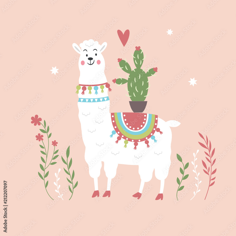 Cute Llama Wallpaper