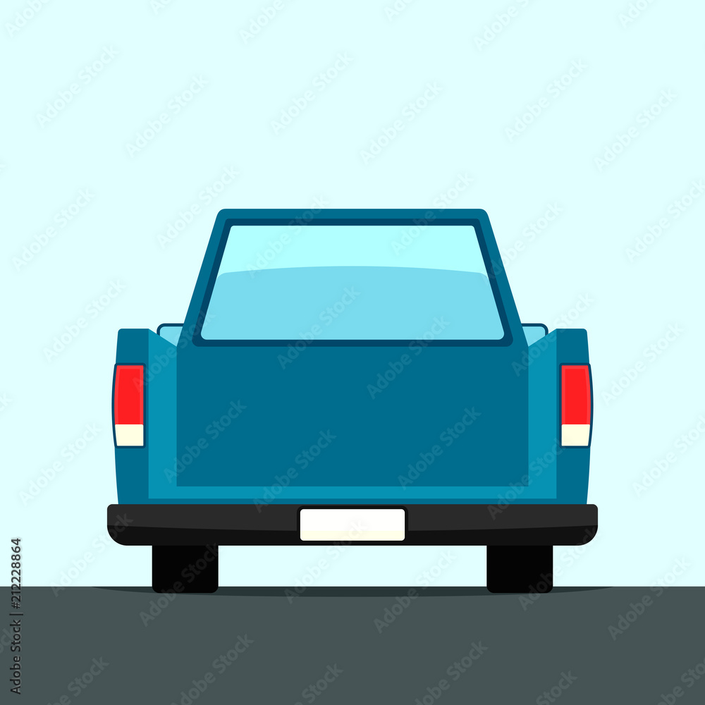 Car back view Stock Vector | Adobe Stock