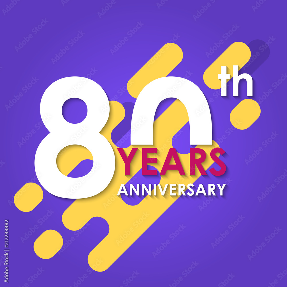 80 years anniversary logo isolated on abstract background. 80th ...