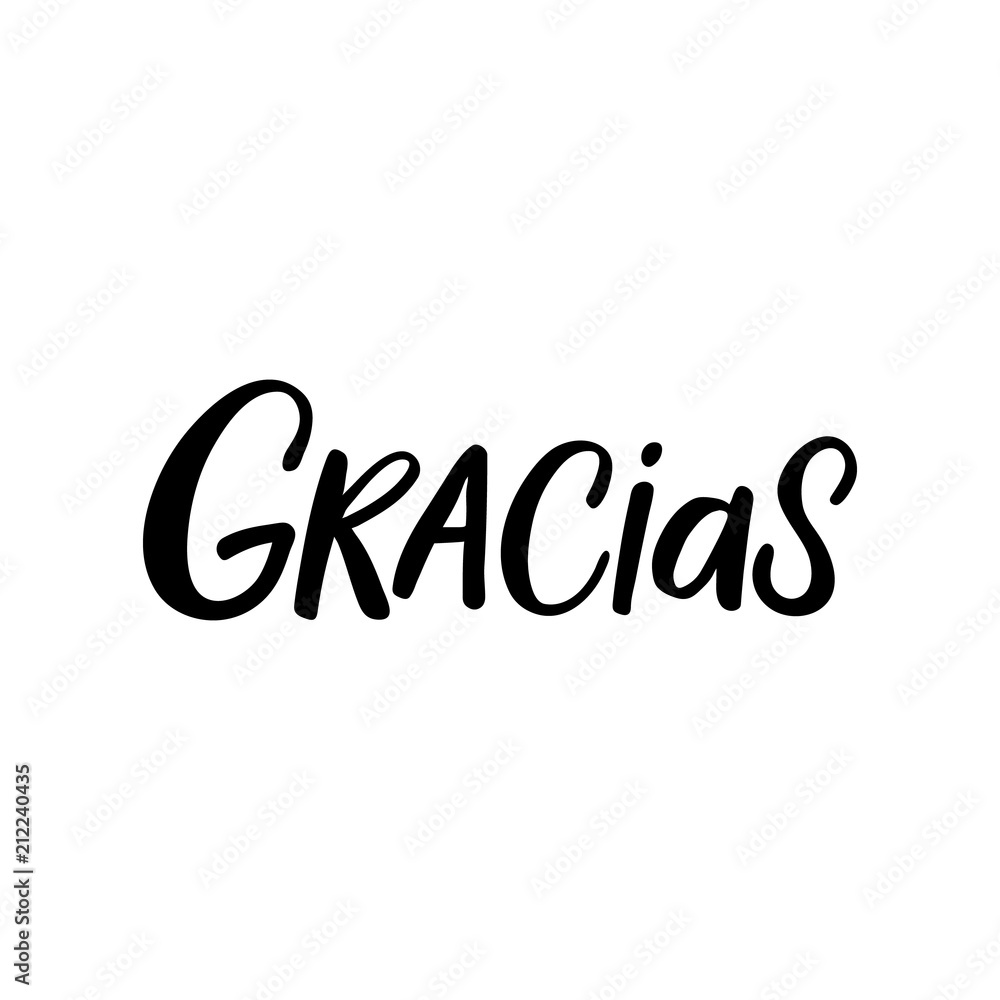 Hand drawn lettering card. The inscription: Gracias. Perfect design for ...