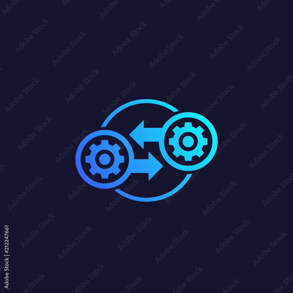 Integration, optimization vector icon Stock Vector | Adobe Stock