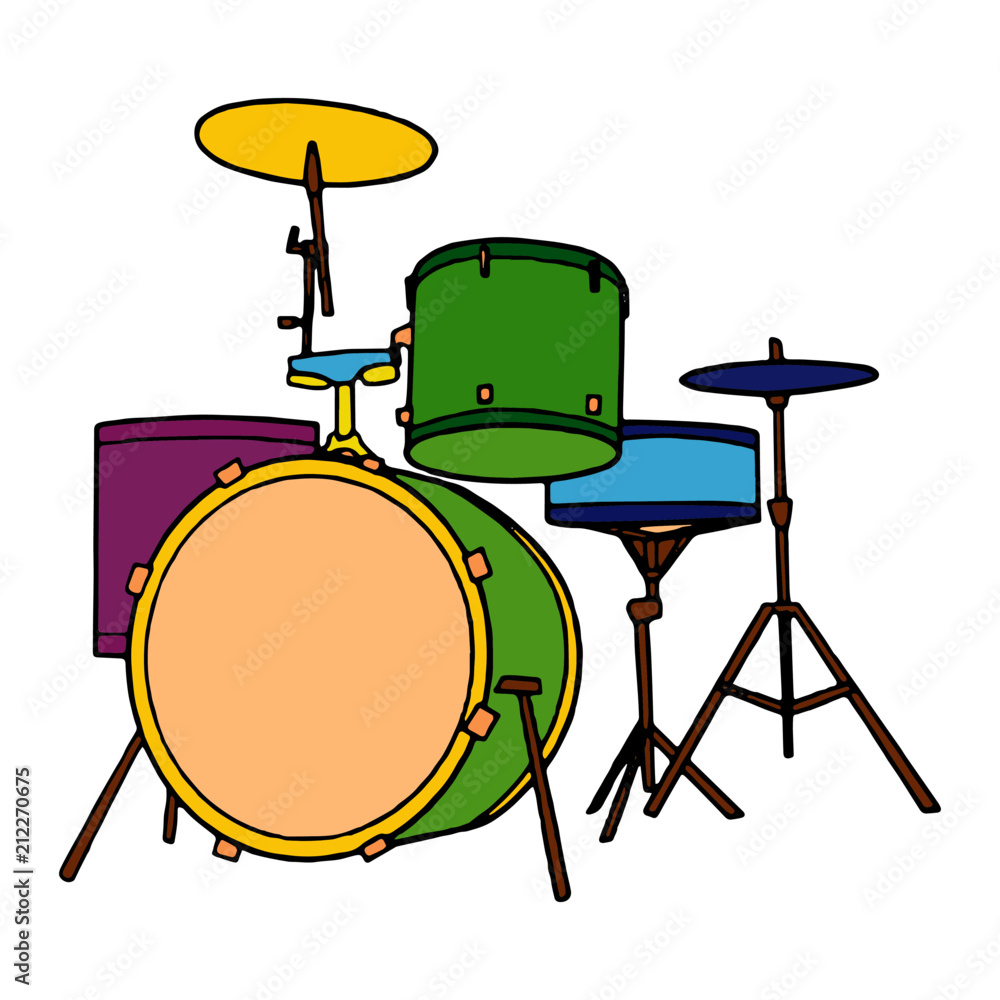 Drum cartoon illustration isolated on white background for children ...