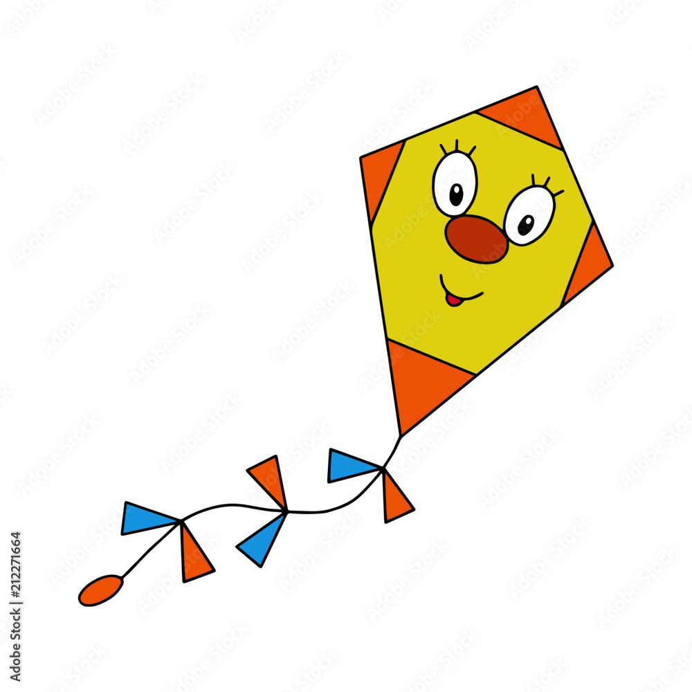Kite cartoon illustration isolated on white background for children ...