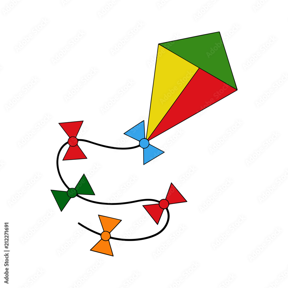 Kite cartoon illustration isolated on white background for children ...