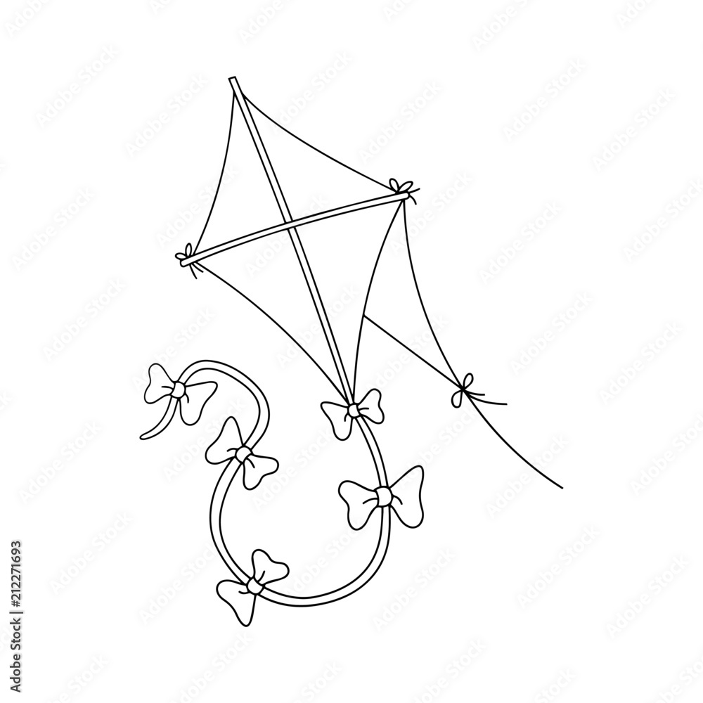 Kite cartoon illustration isolated on white background for children ...