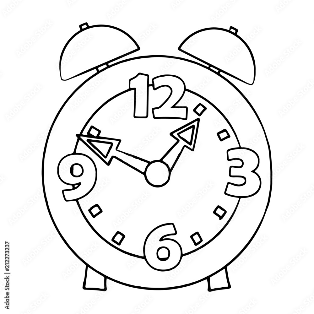 Clock cartoon illustration isolated on white background for children ...